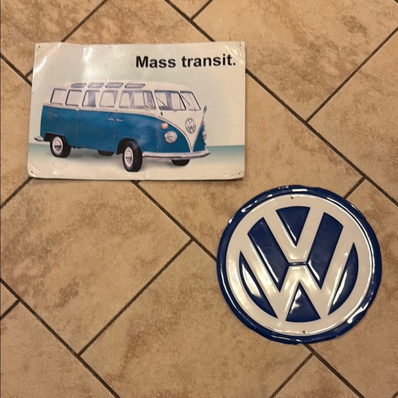 Volkswagen | Wall Decor | Volkswagen Metal Sign Blue And White Wall ...